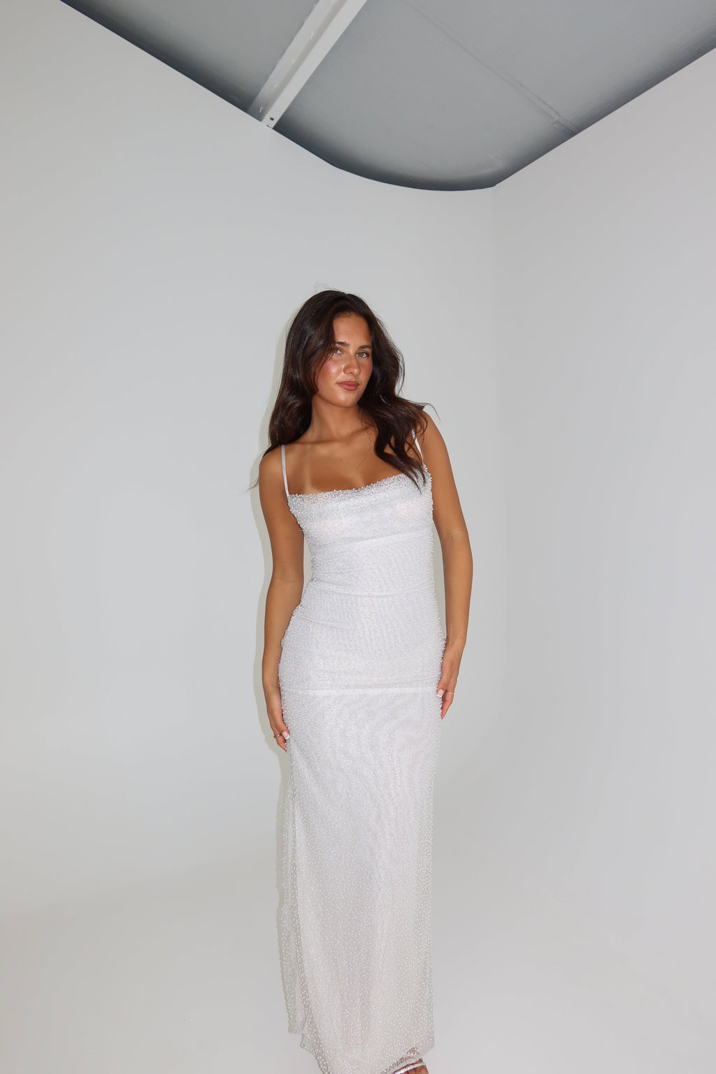 House of Cb Calla Pearl Gown Ivory – shortandsweethire