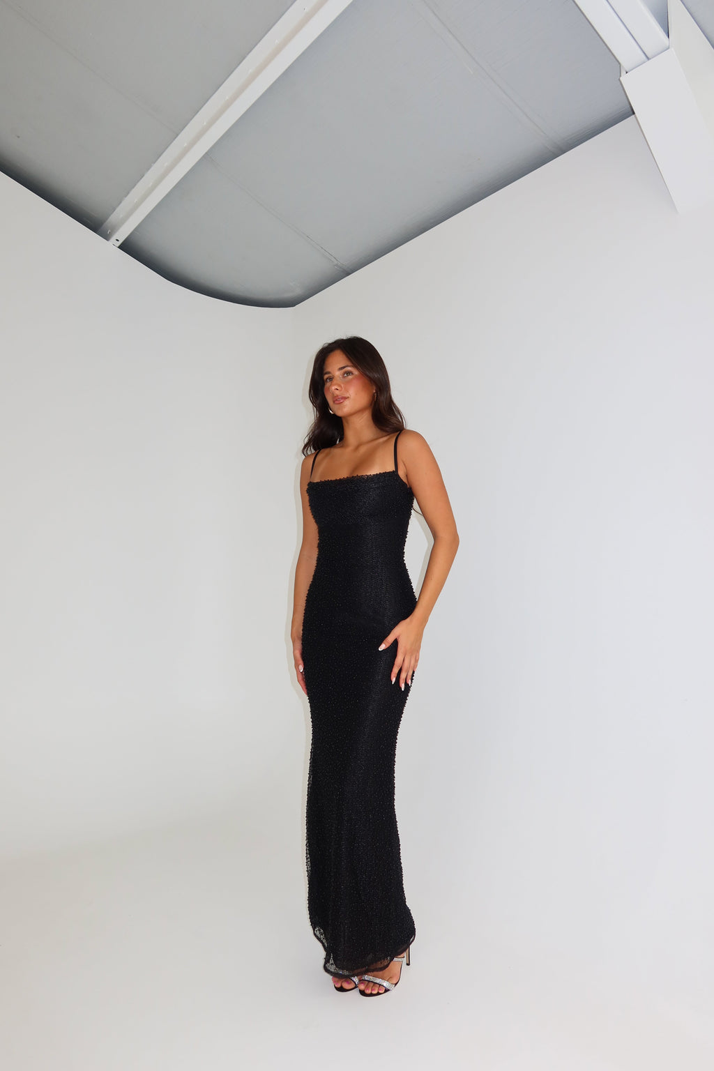 House of Cb Calla Pearl Gown Black – shortandsweethire